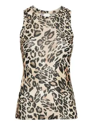 Nanushka Anneke Leopard-print Sleeveless Top - Beige/black