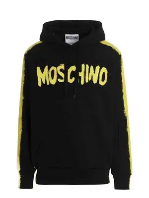 Moschino Graffiti Logo Drawstring Hoodie - Black