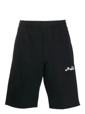 Off-White Script Logo Track Shorts - Black