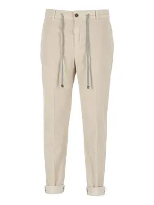Peserico Drawstring Waist Corduroy Trousers - Nude