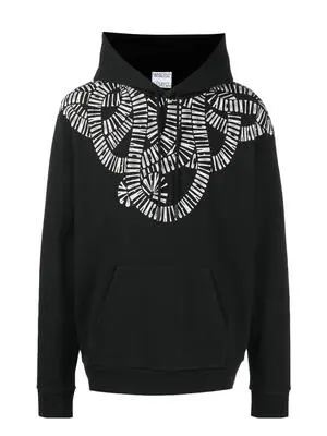 MARCELO BURLON COUNTY OF MILAN Snake Wings Print Hoodie - Black