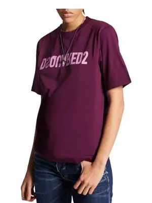 Dsquared2 Reverse Logo" Short Sleeve T-shirt - Red