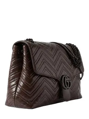 Gucci Gg Marmont Large Shoulder Bag - Dark Brown