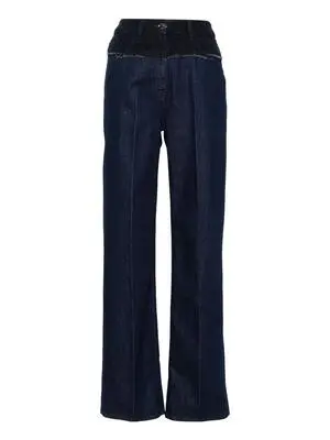 Givenchy Paneled Straight-leg Jeans - Indigo