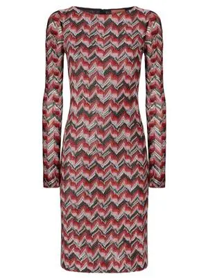 Missoni Boat Neck Dress With Lamé Thread Knit - Multicolor