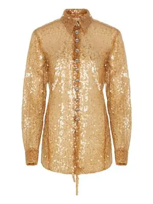 Rabanne Sequin-embroidered Shirt - Amber
