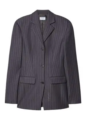 Off-White Striped Single-breasted Blazer - Grey