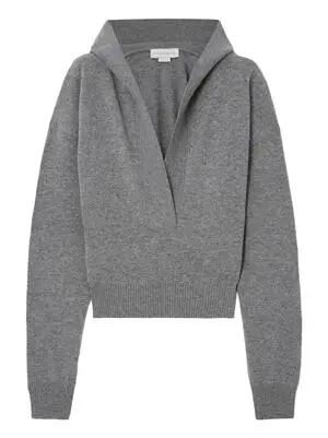 Stella McCartney Hooded Cropped Jumper - Gray