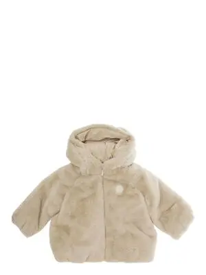 Emporio Armani Logo Patch Hooded Jacket - Beige