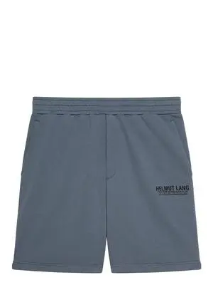 Helmut Lang Elastic Waist Shorts With Logo Detail - Slate Blue