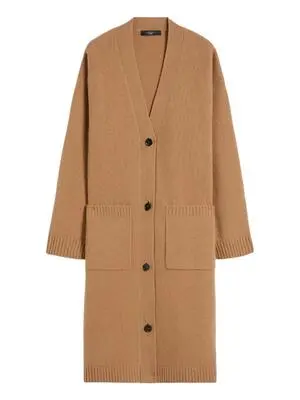 Max Mara Long-sleeved V-neck Cardigan - Camel