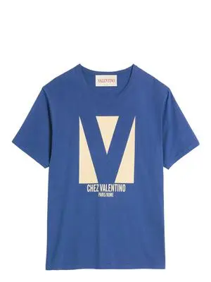 Valentino Garavani Chez -print T-shirt - Blue
