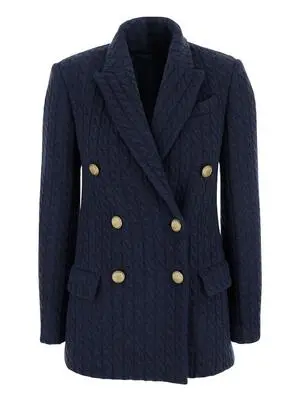 Brunello Cucinelli Brunello Cucinelli Double-Breasted Knitted Blazer Black