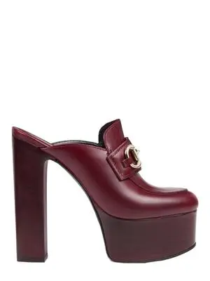 Gucci Platform Mule With Horsebit Detail - Ancora Red