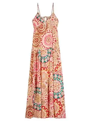 Ba&sh Lamia Graphic Print Maxi Dress - Nude