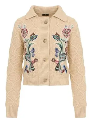 ETRO Etro Floral Embroidered Knitted Cardigan