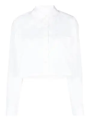 Ba&sh Long-sleeve Cropped Shirt - Optical White