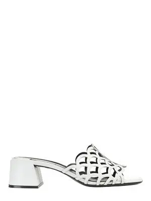 SERGIO ROSSI Square-headed High-heeled Sandals - White