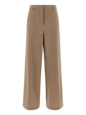 Fabiana Filippi Cool Wool Straight Leg Trousers - Beige