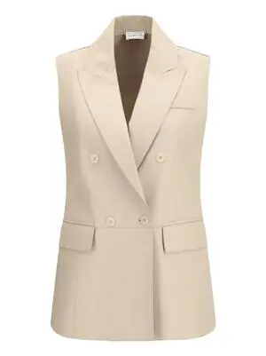 P.a.r.o.s.h Leather Sleeveless Gilet - Nude