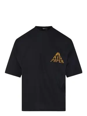 A PAPER KID Logo Cotton T-shirt - Black