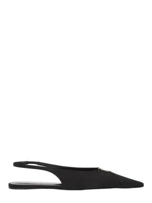 Saint Laurent Pointed Flat Slingback Sandals - Black