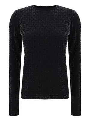 Givenchy Allover Logo Jacquard Long-sleeved Top - Black