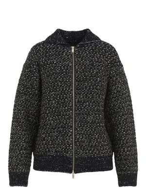 Fabiana Filippi Textured Zip-up Long Sleeve Jacket - Blu