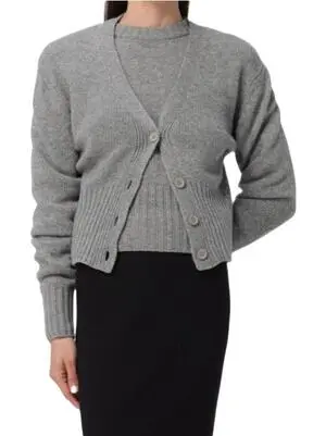 Fabiana Filippi V-neck Knitted Cardigan - Gray