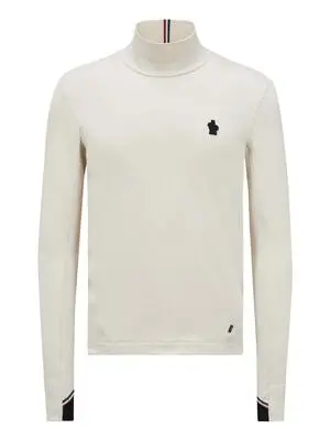 Moncler Polartec Polo Neck Jumper - White Ivory