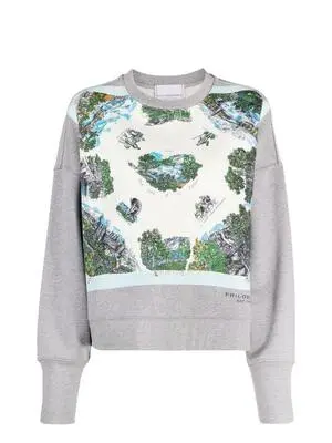 Philosophy Di Lorenzo Serafini Printed Cotton Sweatshirt - Gray
