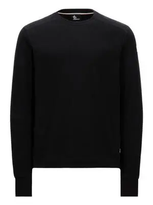 Moncler Logo Embroidered Crewneck Jumper - Black
