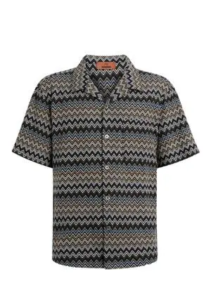 MISSONI Missoni Zigzag Bowling-Cut Knitted Shirt
