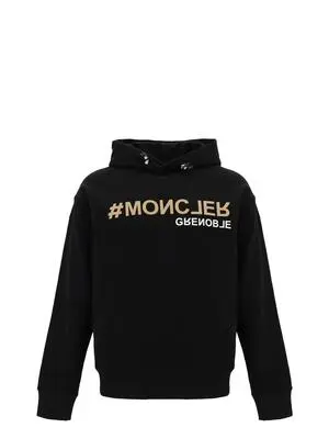 Moncler Logo Detailed Drawstring Hoodie - Black