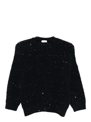 Peserico Sequin-embellished Wool Sweater - Black