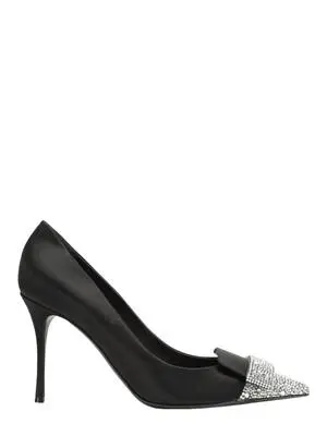 SERGIO ROSSI Pointed Toe Embellished High Heel Pumps - Black