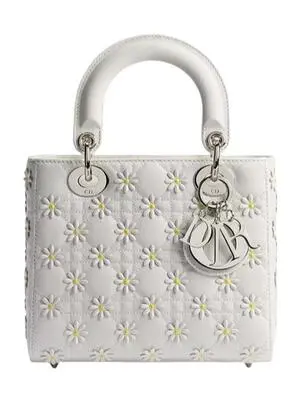 Dior Dior Small Lady Bag With Strap White