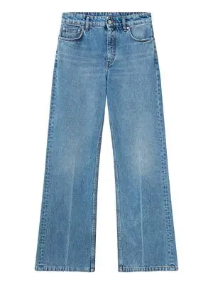Stella McCartney Wide Leg Jeans With Falabella Chain Detail - Blue