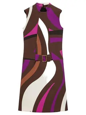 Emilio Pucci Marmo-print Sleeveless Mini Dress - Multi-color