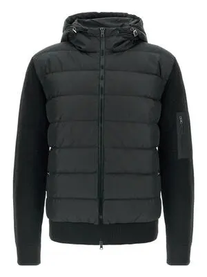 Herno Hooded Quilted-panel Jacket - Black