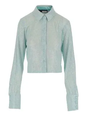 ROTATE BY BIRGER CHRISTENSEN Sequin-trimmed Button-down Shirt - Gray