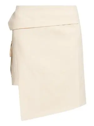 Off-White Asymmetrical Wool Mini Skirt - White
