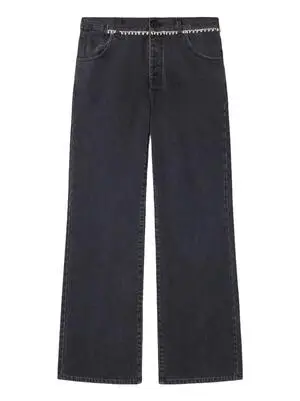 Off-White Belted Wide Leg Jeans - Black