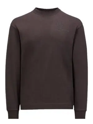Moncler Logo Detailed Long-sleeved T-shirt - Dark Brown