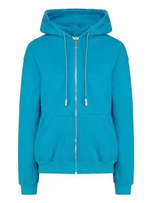 Off-White Diagonal Print Zip-front Hoodie - Blue