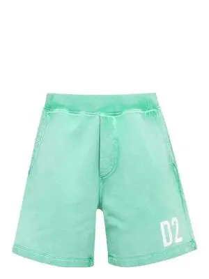 Dsquared2 Logo-print Cotton Track Shorts - Green