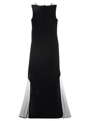 Helmut Lang Sheer-panelled Sleeveless Maxi Dress - Black