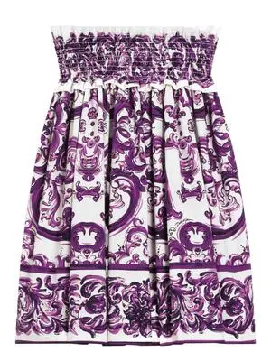 Dolce & Gabbana Majolica Print Poplin Skirt - Multicolor