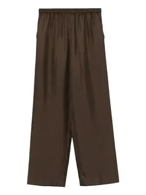 Loulou De Saison Elasticated Waist Silk Trousers - Brown