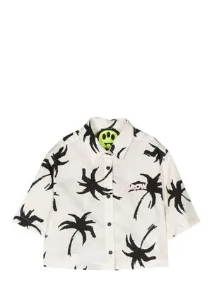 BARROW Chest Logo Printed Shirt - White